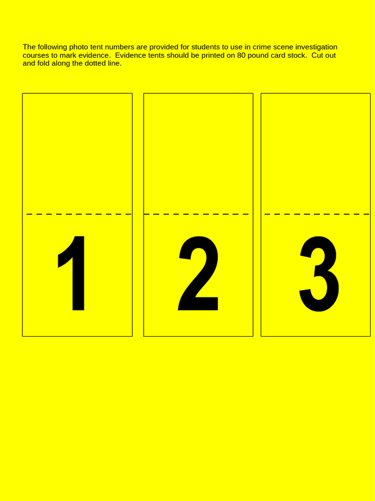 Crime Scene Evidence Tent Numbers | PDF