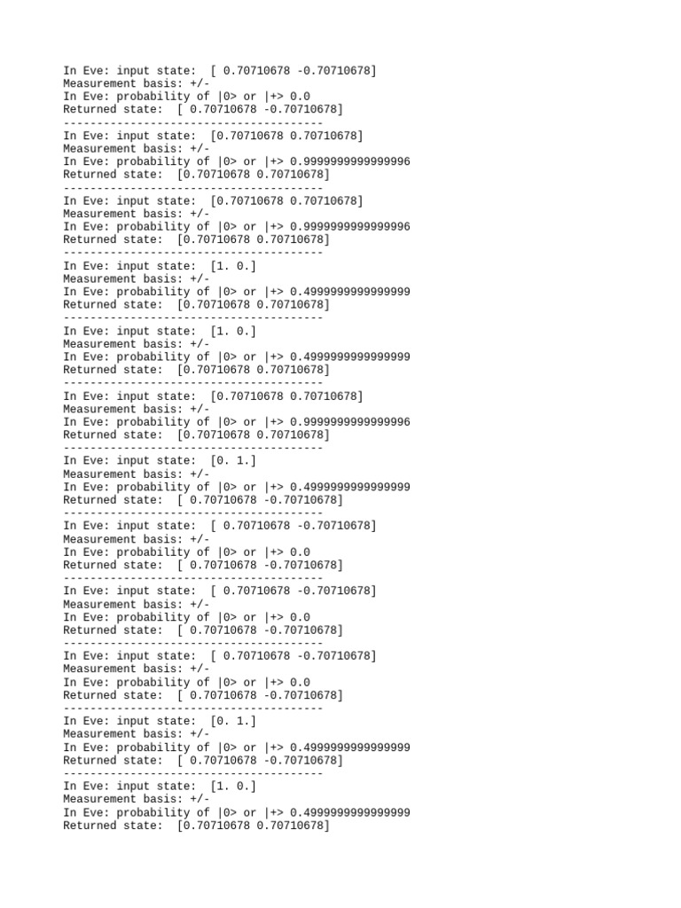 Sample Transcript 1 Eavesdrop 200 Qubits | PDF