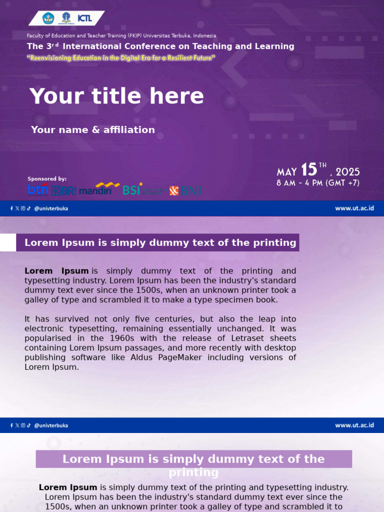 Template PPT ICTL 2025 | PDF | Publishing | Writing