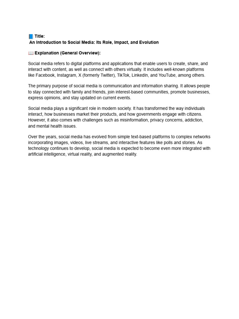 Introduction To Social Media | PDF