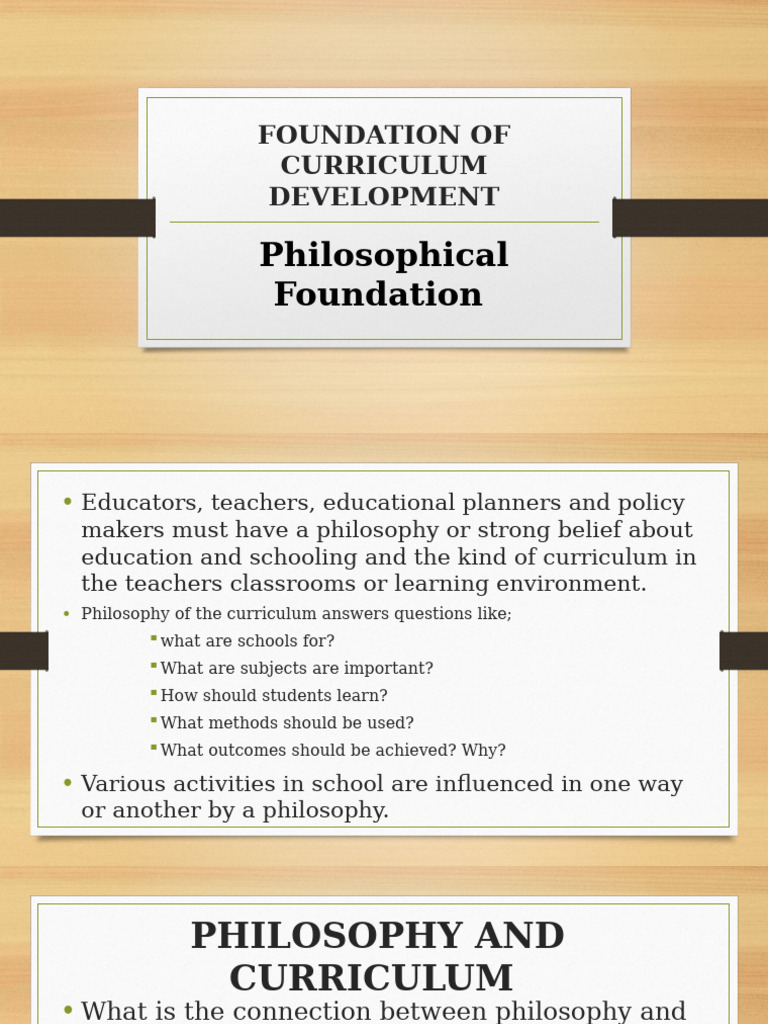 Lesson 3c Foundation of Education | PDF | Curriculum | Philosophy Of ...