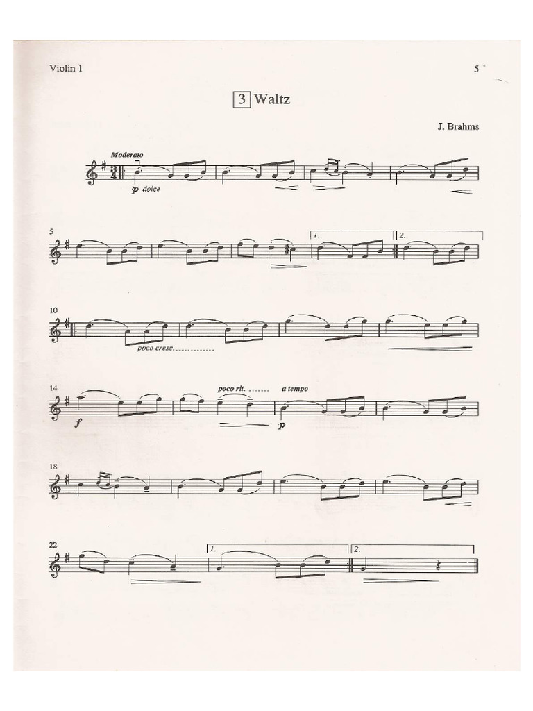 Waltz - Brahms violín 1 | PDF