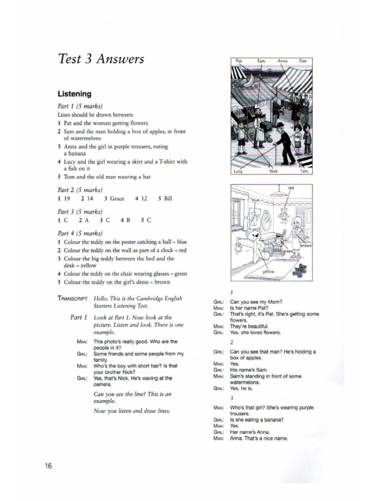 StartersL4 - Answer Key | PDF
