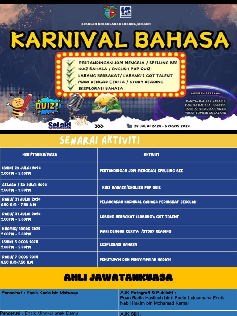Buku Program Karnival Minggu Bahasa | PDF