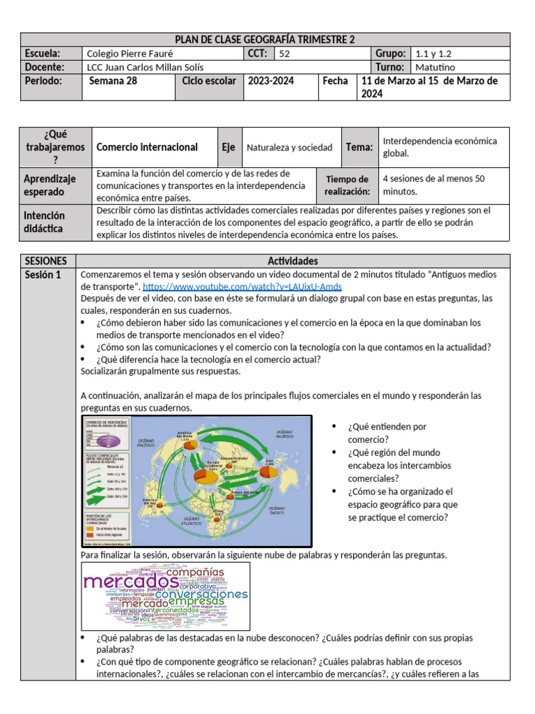 Colegio Pierre Fauré 52 1.1 y 1.2 LCC Juan Carlos Millan Solís Matutino | PDF | Tratado de Libre ...