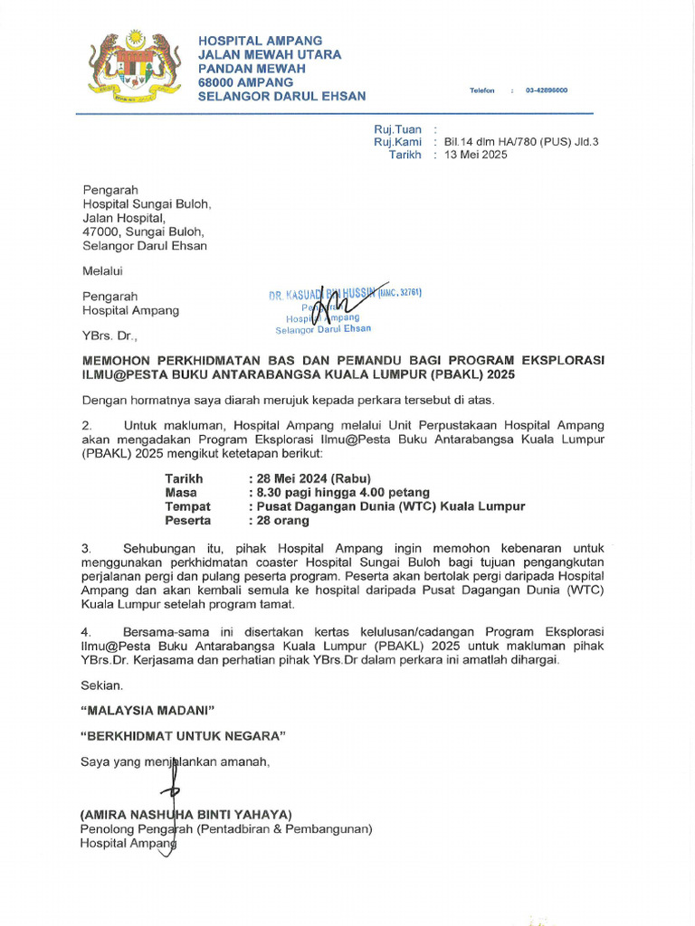 contoh surat permohonan pinjaman kenderaan | PDF