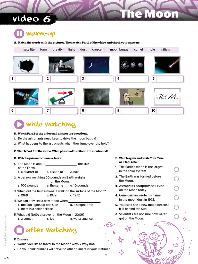 Switch On - Worksheets - 3 - Amer 6 | PDF | Moon | Earth