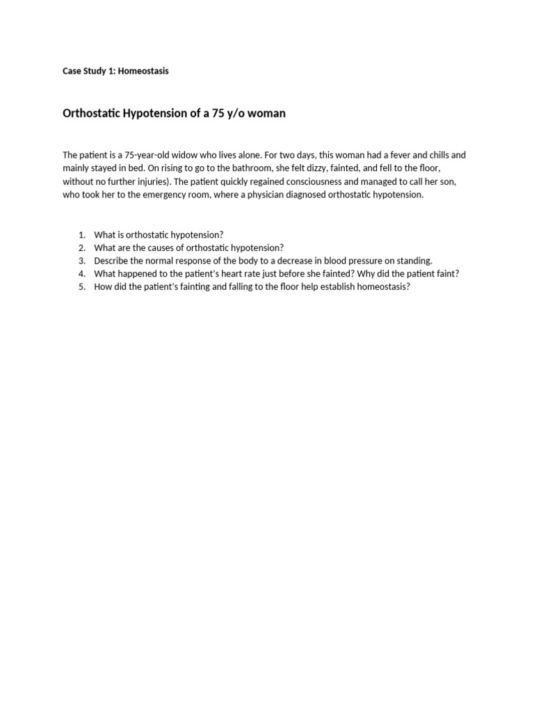 Case Study 1_Homeostasis | PDF