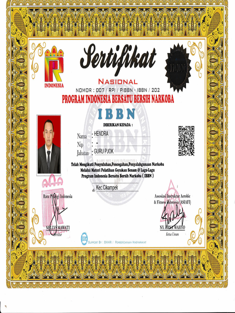 Sertifikat Senam | PDF