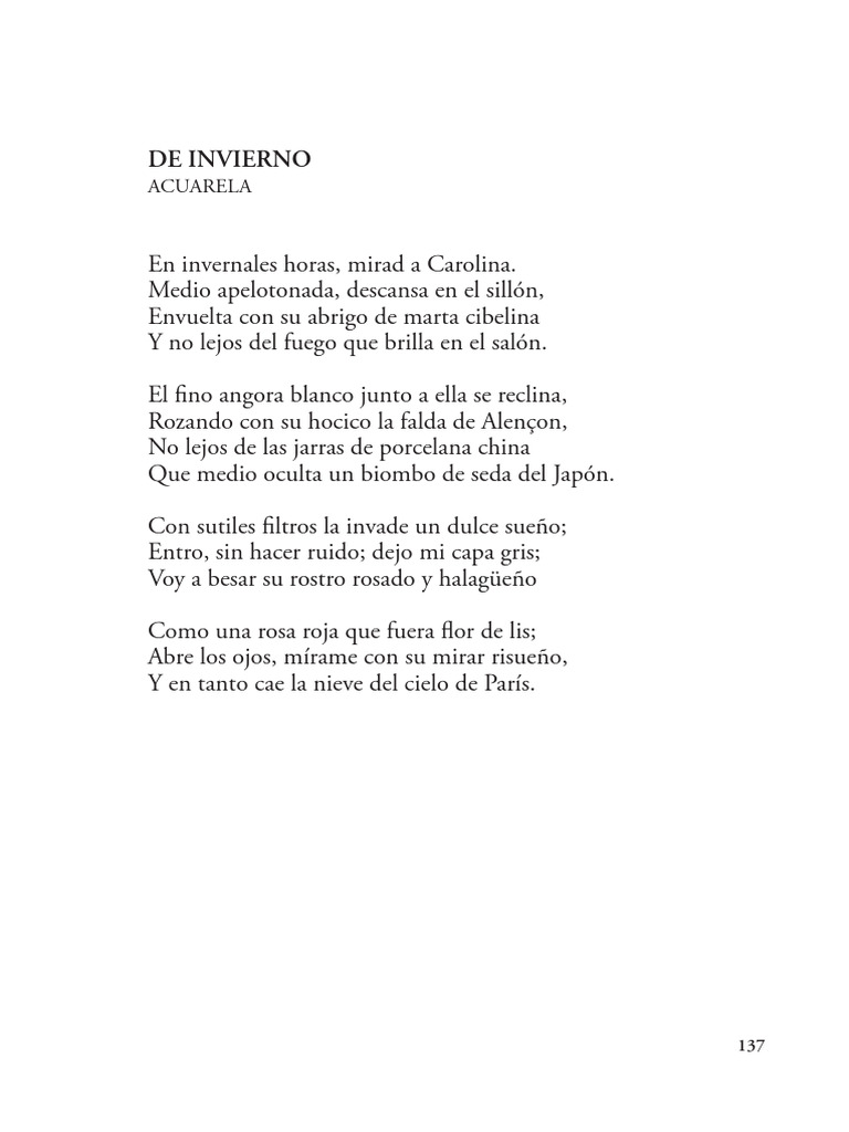 Rubén Darío Azul - Poema Invierno | PDF