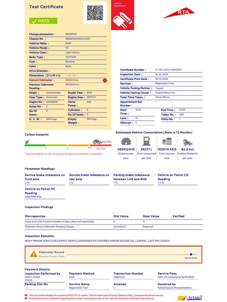 Inspection Certificate 2 | PDF | Vehicles | Engines