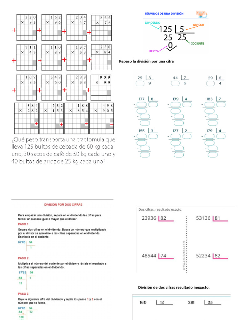 Ejercicios de Multilplicación | PDF