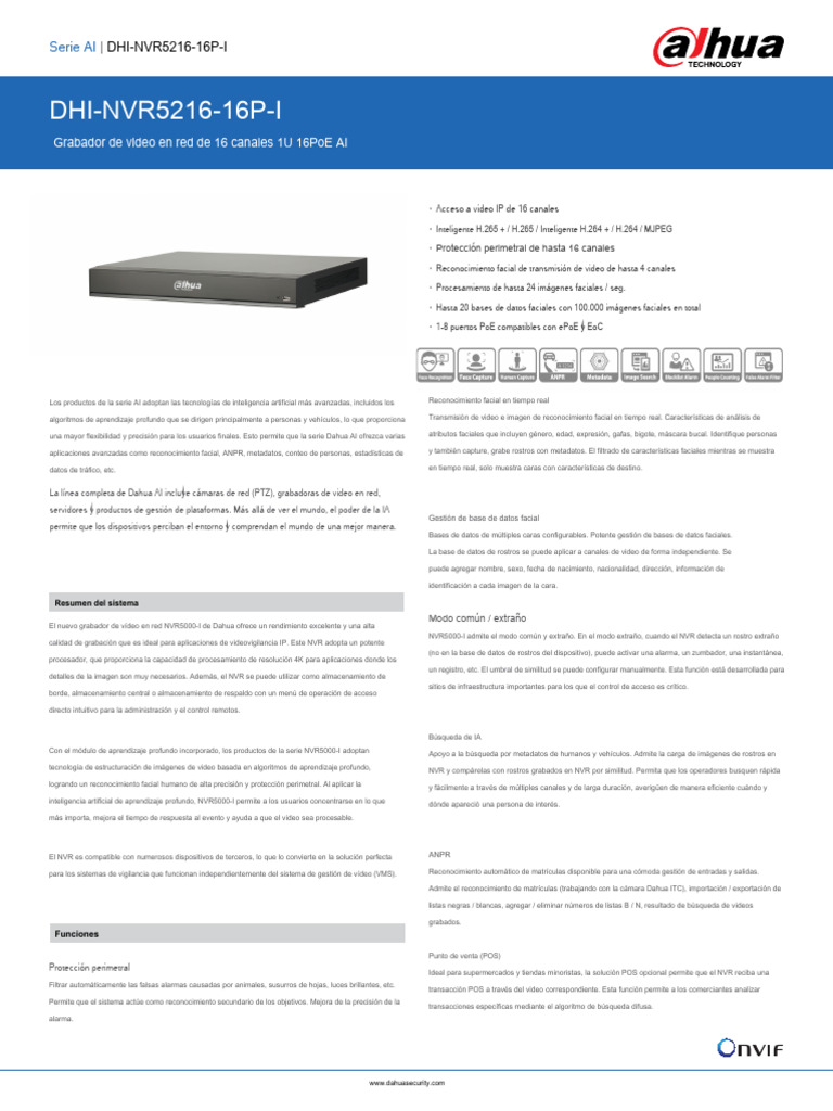NVR Dahua DHI-NVR5216-16P-I | PDF | Inteligencia artificial | Inteligencia (IA) y semántica