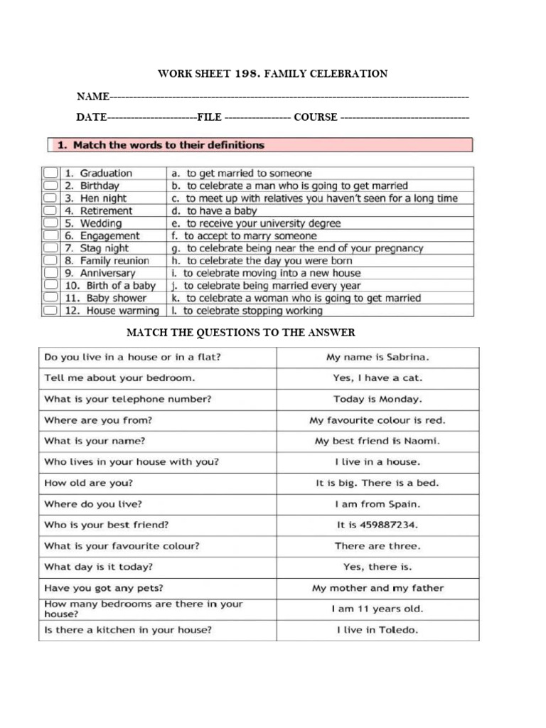 Work Sheet 198 | PDF