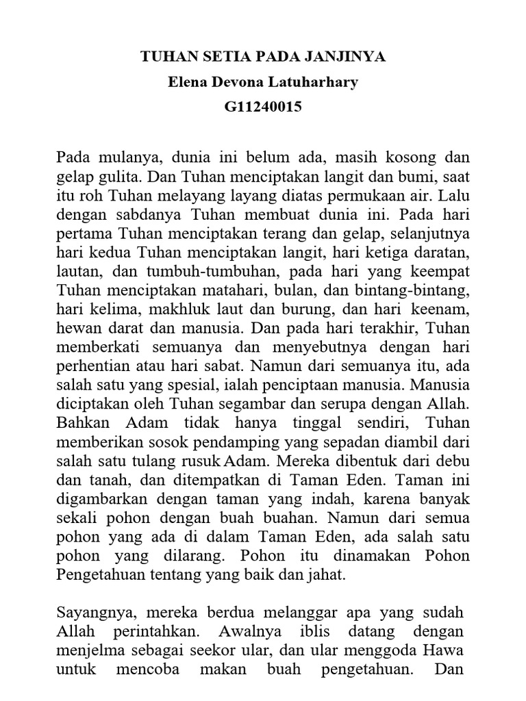 Tuhan Setia Pada Janjinya | PDF