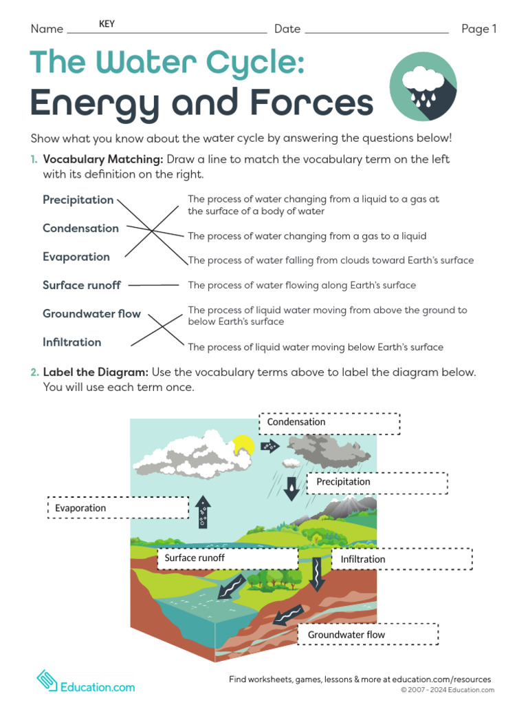 Key The-Water-Cycle-Energy-And-Forces | PDF | Water Cycle | Water