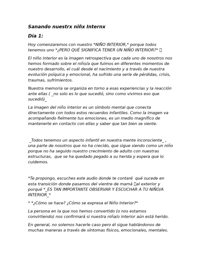 Sanando Niñx Internx | PDF | Amor | Mente