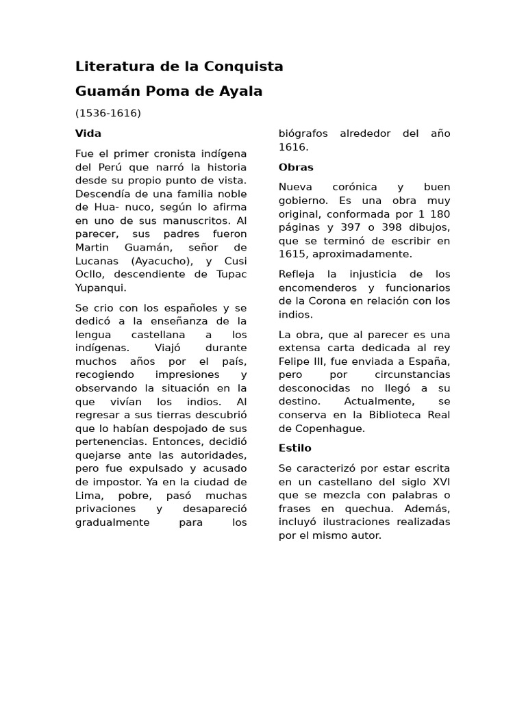 Literatura de La Conquista | PDF