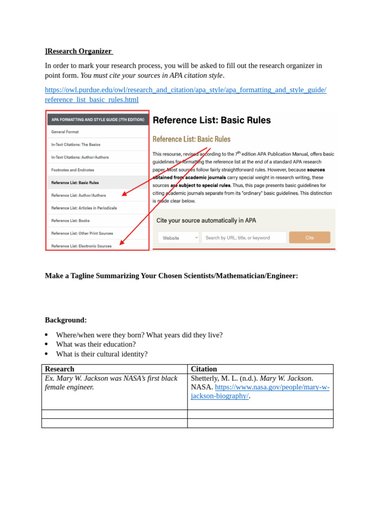Infographic Assignment Research Organizer and Rubric | PDF | Katherine ...