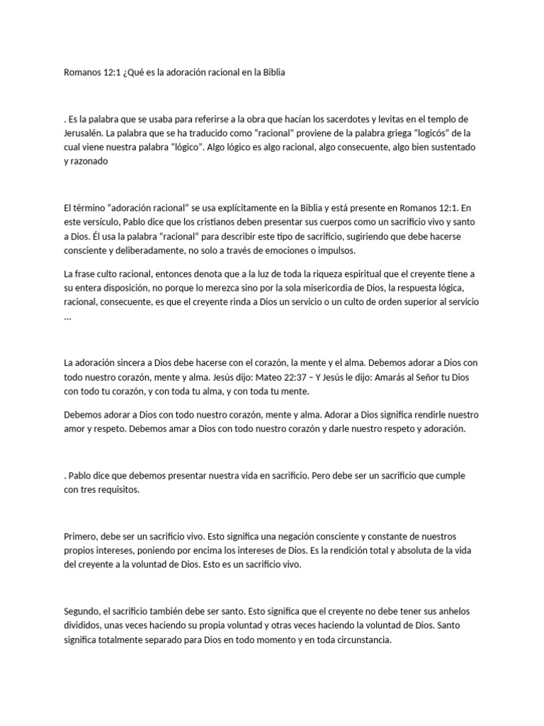 Romanos 12 .1 Curto Racional | PDF | Dios | Jesús