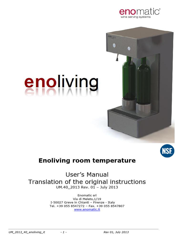 Enomatic Wine Serving System Manual | PDF | Ac Power Plugs And Sockets ...
