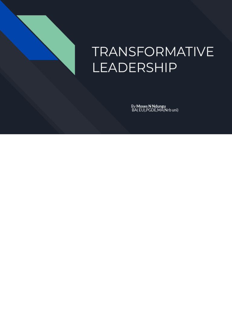 Transformative Leadership | PDF | Leadership | Innovation