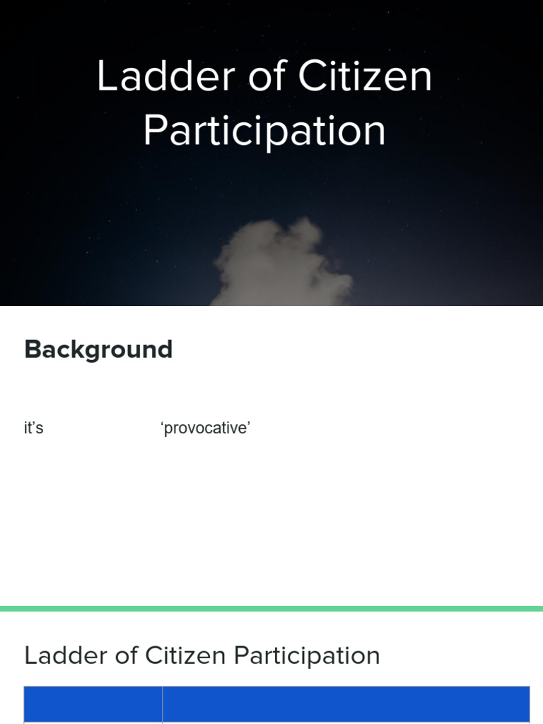 Arnstein - S Ladder of Citizen Participation | PDF | Public ...