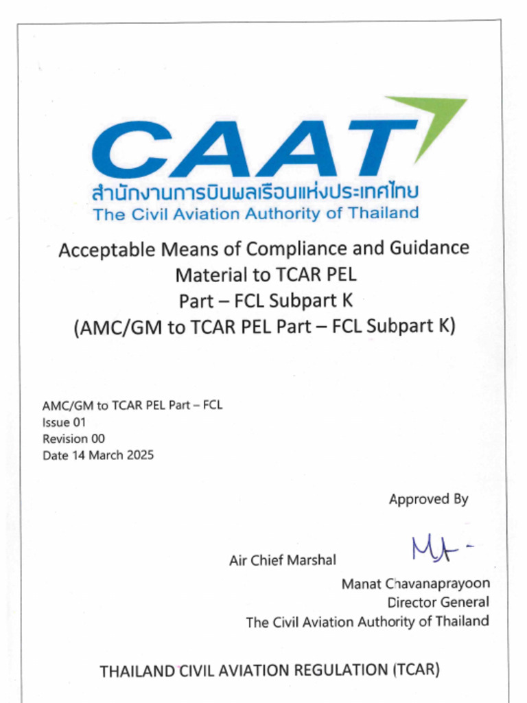 TCAR PEL Part-FCL Subpart K Overview | PDF | Flight Instructor | Aviation
