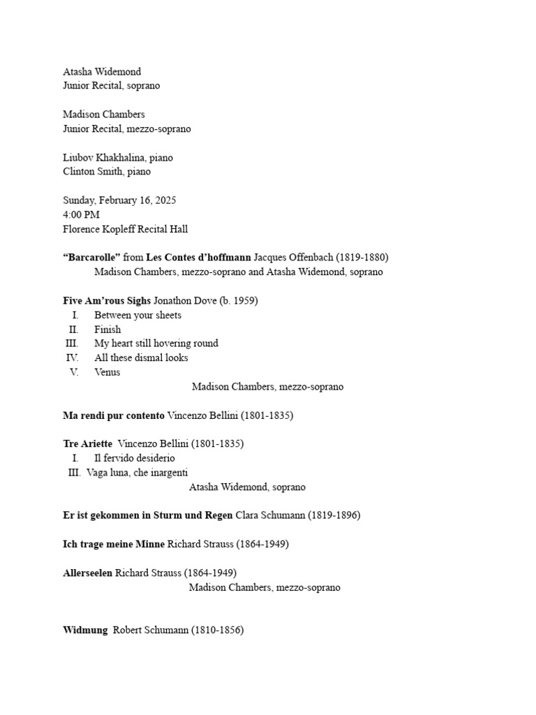 Recital Program | PDF