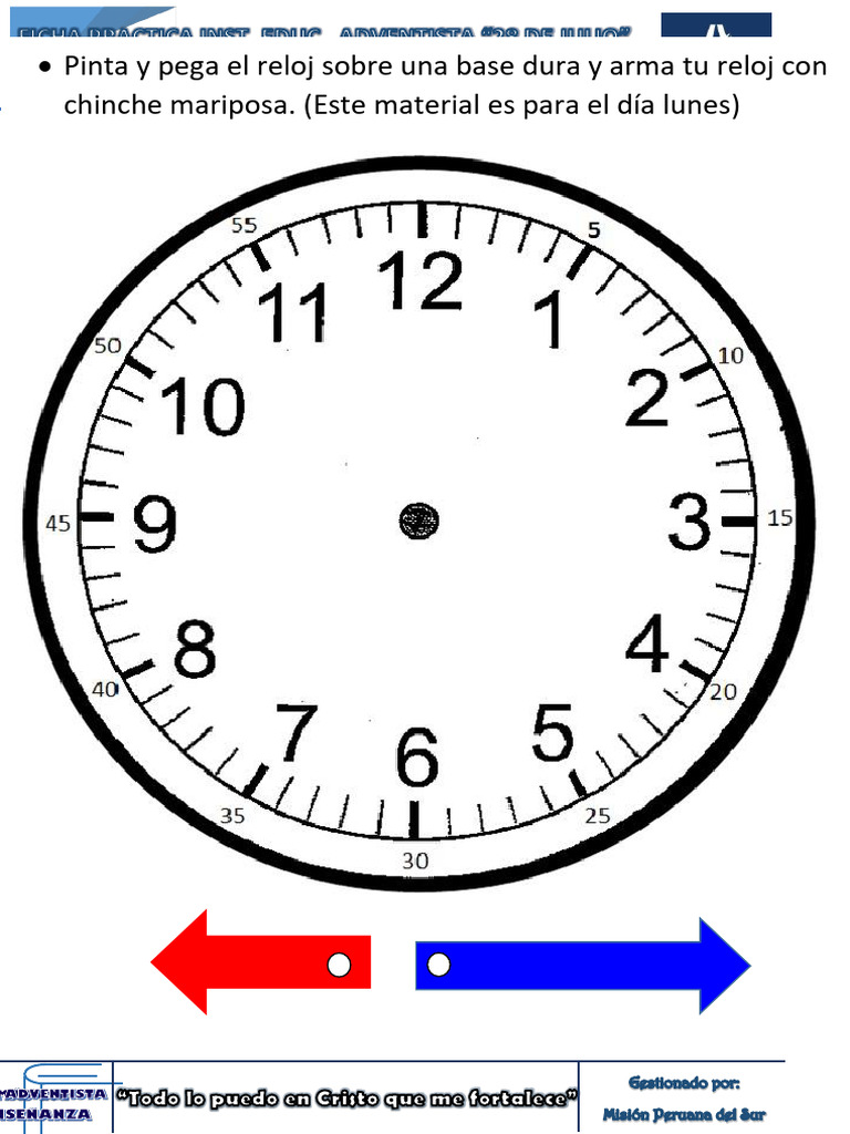 FICHA MATEMATICA EL RELOJ - PARA IMPRIMIR | PDF