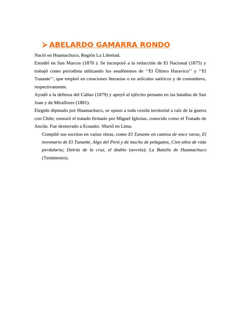 Abelardo Gamarra Rondo | PDF