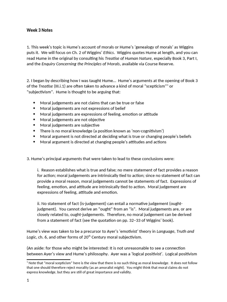 Queens PHIL 242 2025 Week 3 Notes | PDF | David Hume | Truth