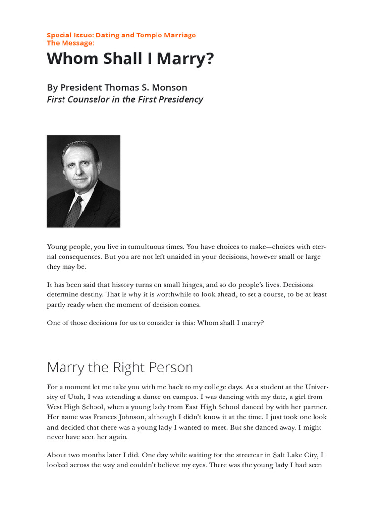 Whom Shall I Marry | PDF | God The Father | Religious Belief And Doctrine