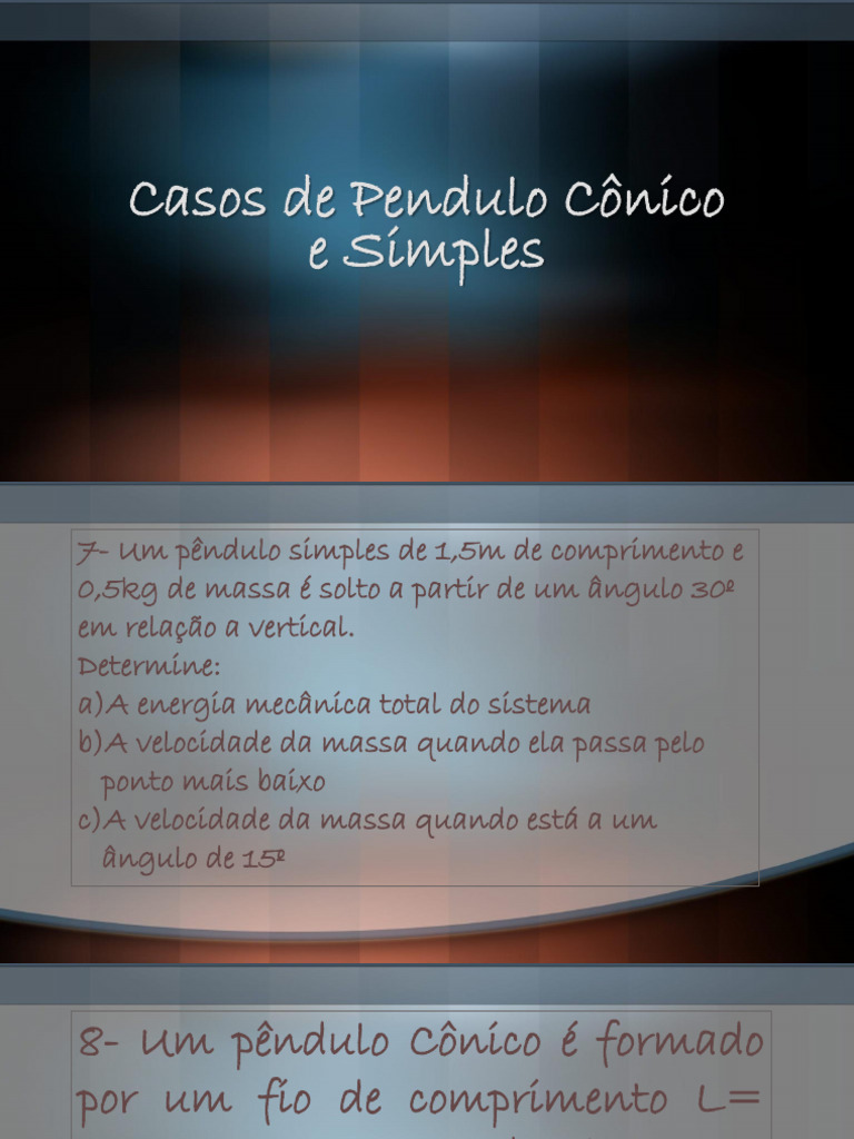 Revisão - Pendulo Cônico e Simples Nº 3 | PDF
