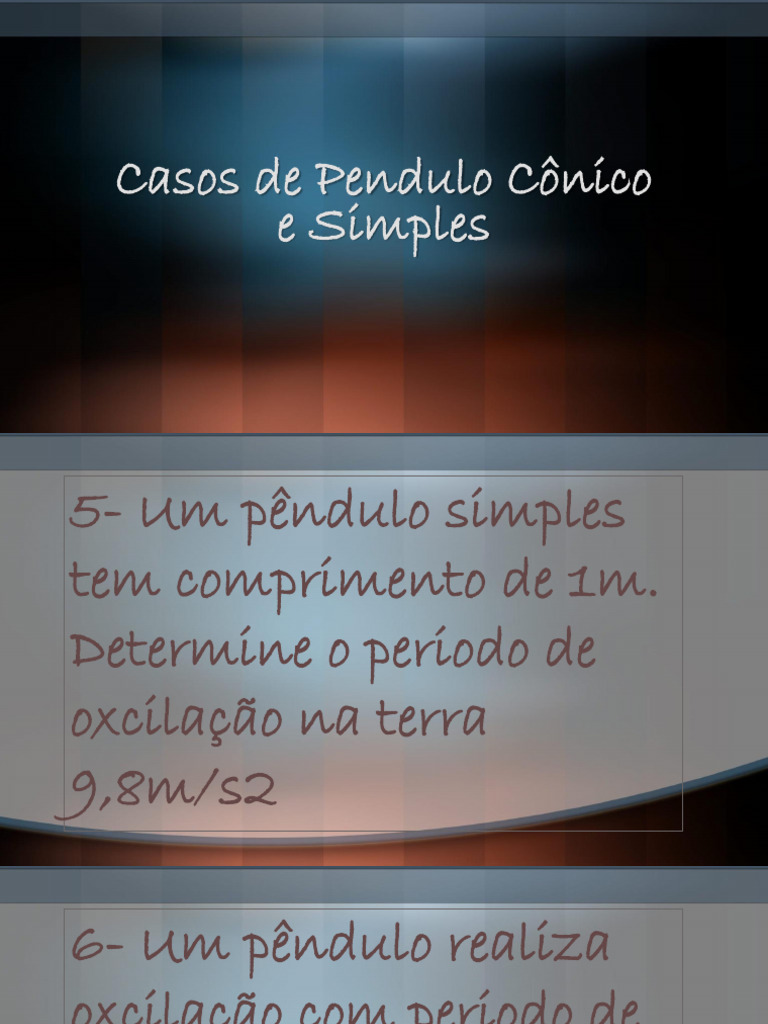 Revisão - Pendulo Cônico e Simples Nº 2 | PDF