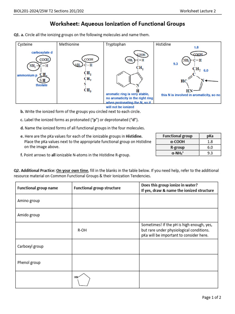 L2 Worksheet Aqueous Ionization Jan 2025 | PDF | Acid Dissociation ...
