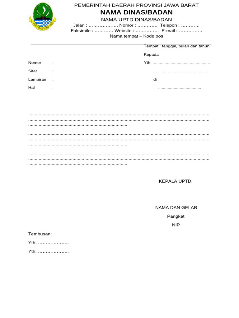Template Surat Biasa | PDF