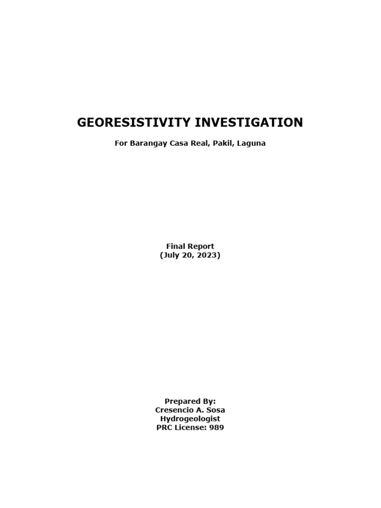 Final Report - Sembrano Pakil Project | PDF | Aquifer | Rain