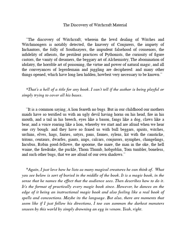 Discoverie of Witchcraft | PDF