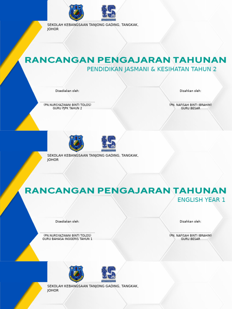 Cover RPT Subjek Yang Di Ajar | PDF