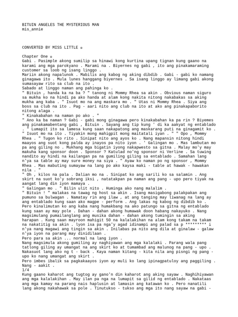 Bituin Angeles The Mysterious Man by Miss Annie C Miss Little | PDF