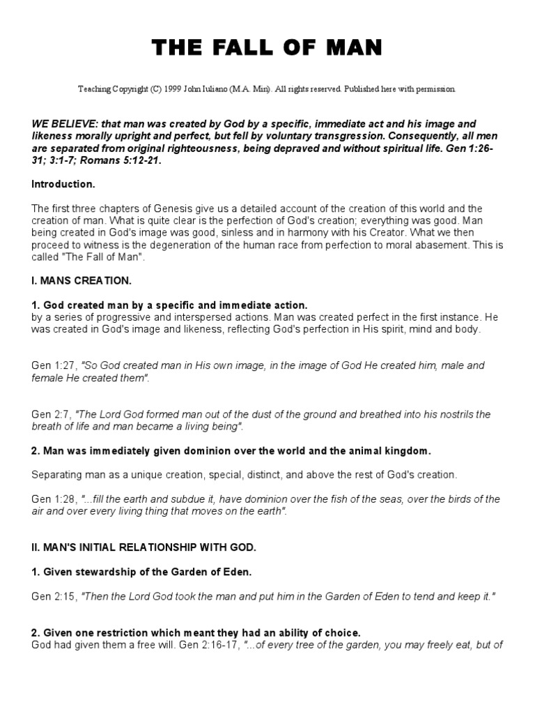 The Fall of Man | PDF | Adam And Eve | Sin