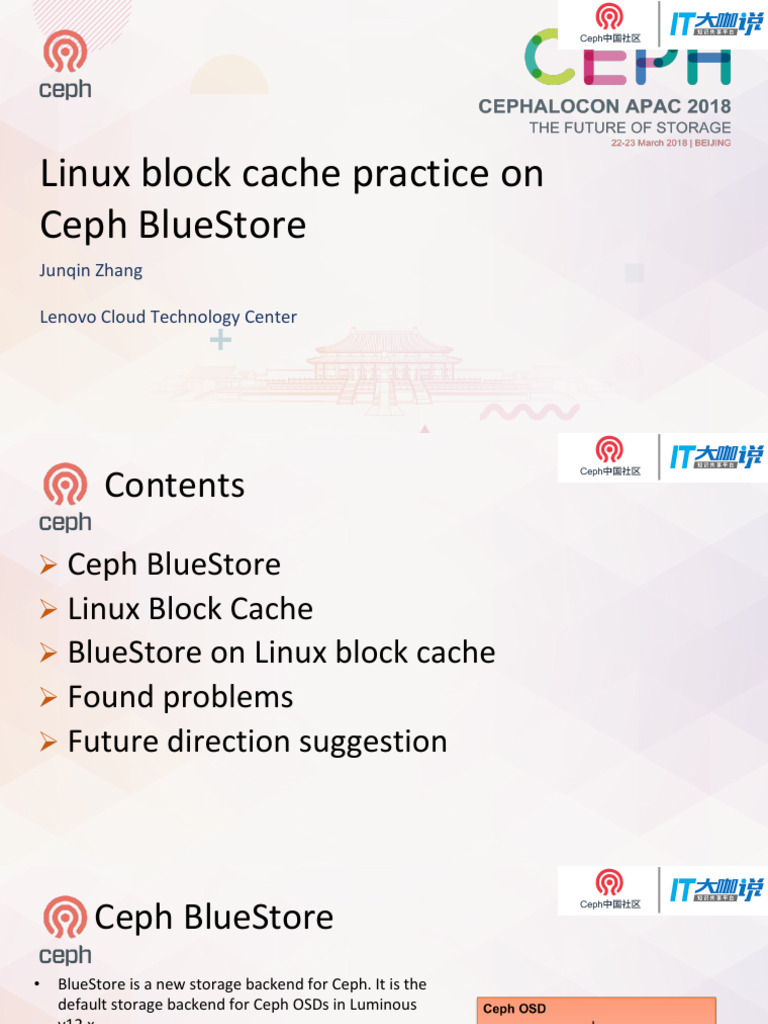 Linux Block Cache Practice Once PH Blue Store | PDF | Solid State Drive | Cache (Computing)