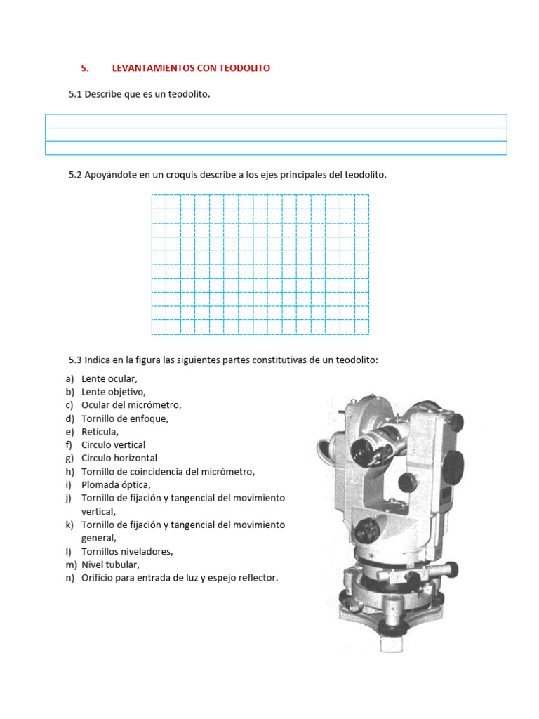Ejercicios 05 Levantamiento Con Teodolito | PDF | Ángulo | Geometría Elemental