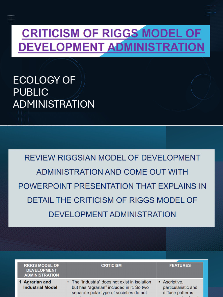 Criticism of Riggs Model of Development Administration - Ecology of ...