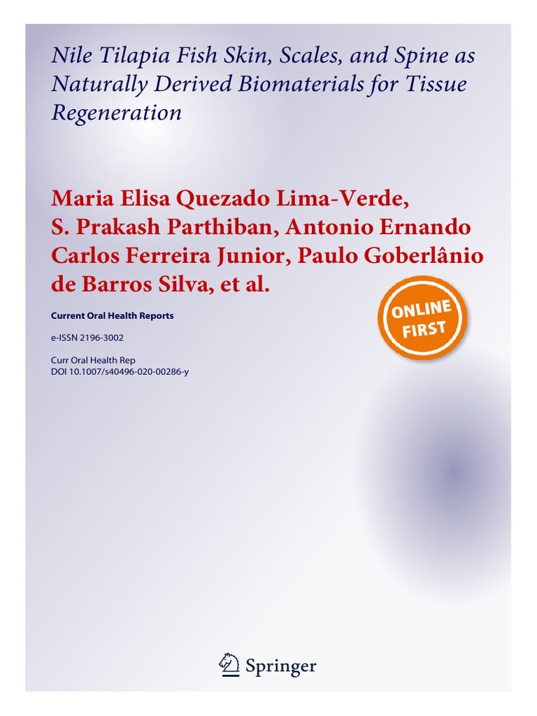 23-Nile Tilapia Fish Skin, Scales, and Spine as Naturally Derived | PDF ...