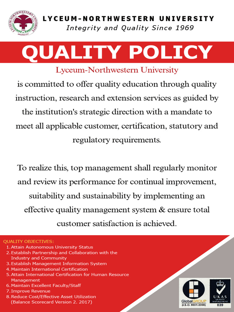 Quality Policy | PDF