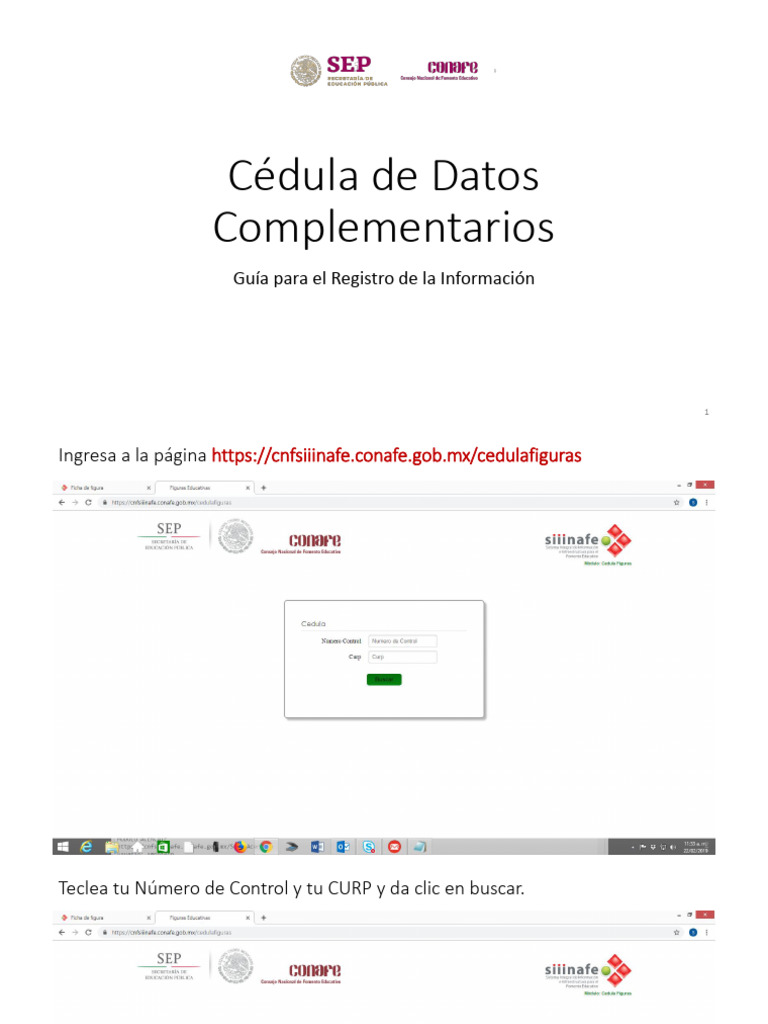 Datos Complementarios para inscrpción en CONAFE | PDF