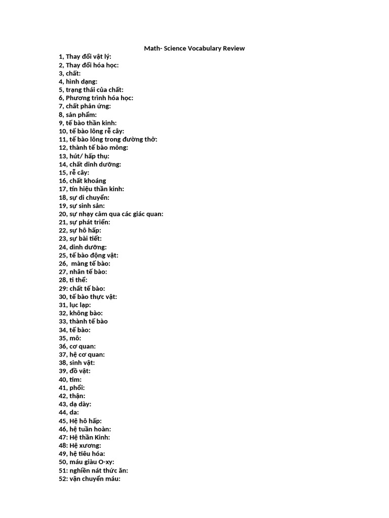 Math - G6 - Vocabulary | PDF