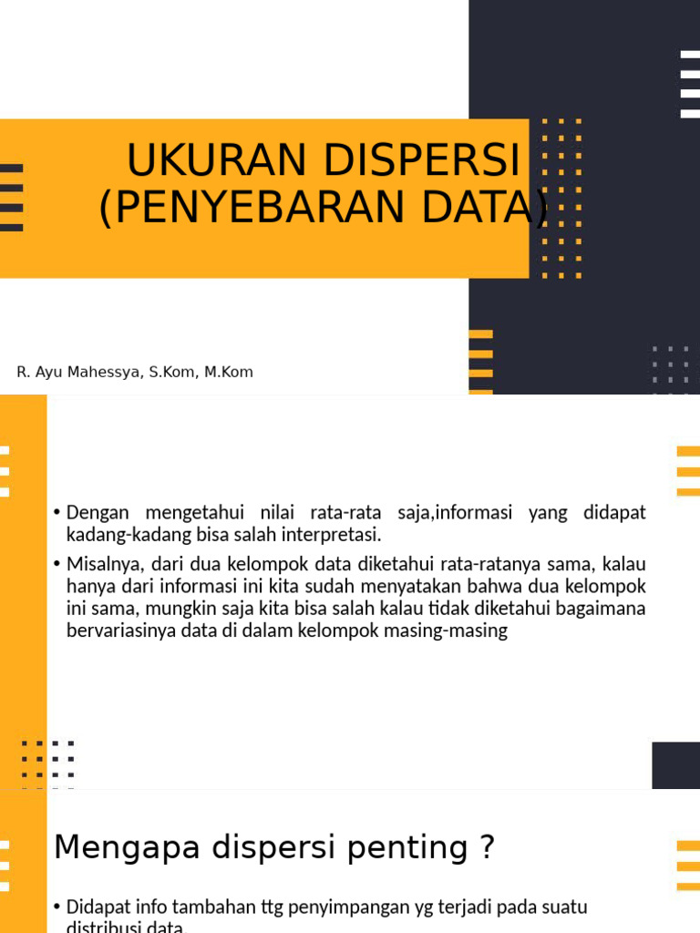 Pertemuan 10 Ukuran Dispersi (Penyebaran Data) | PDF